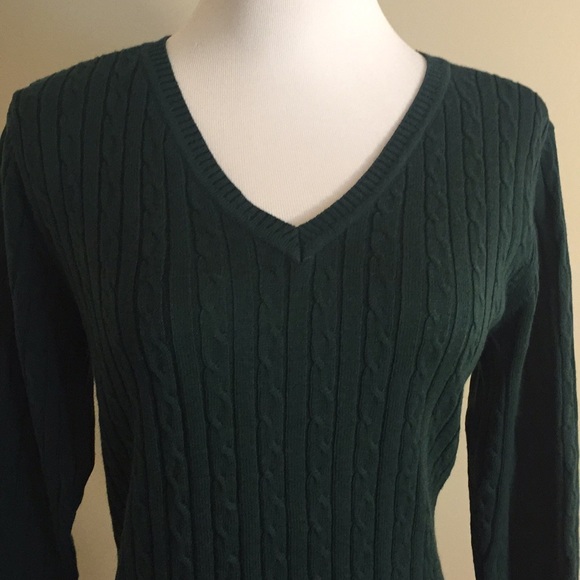 Laura Scott | Sweaters | Laura Scott Hunter Green Knit Sweater | Poshmark
